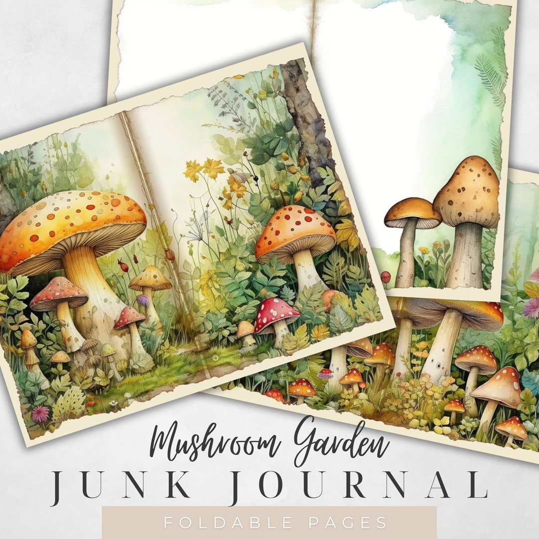Junk Journal Kit mushroom Garden Digital Download Nature Collection ...