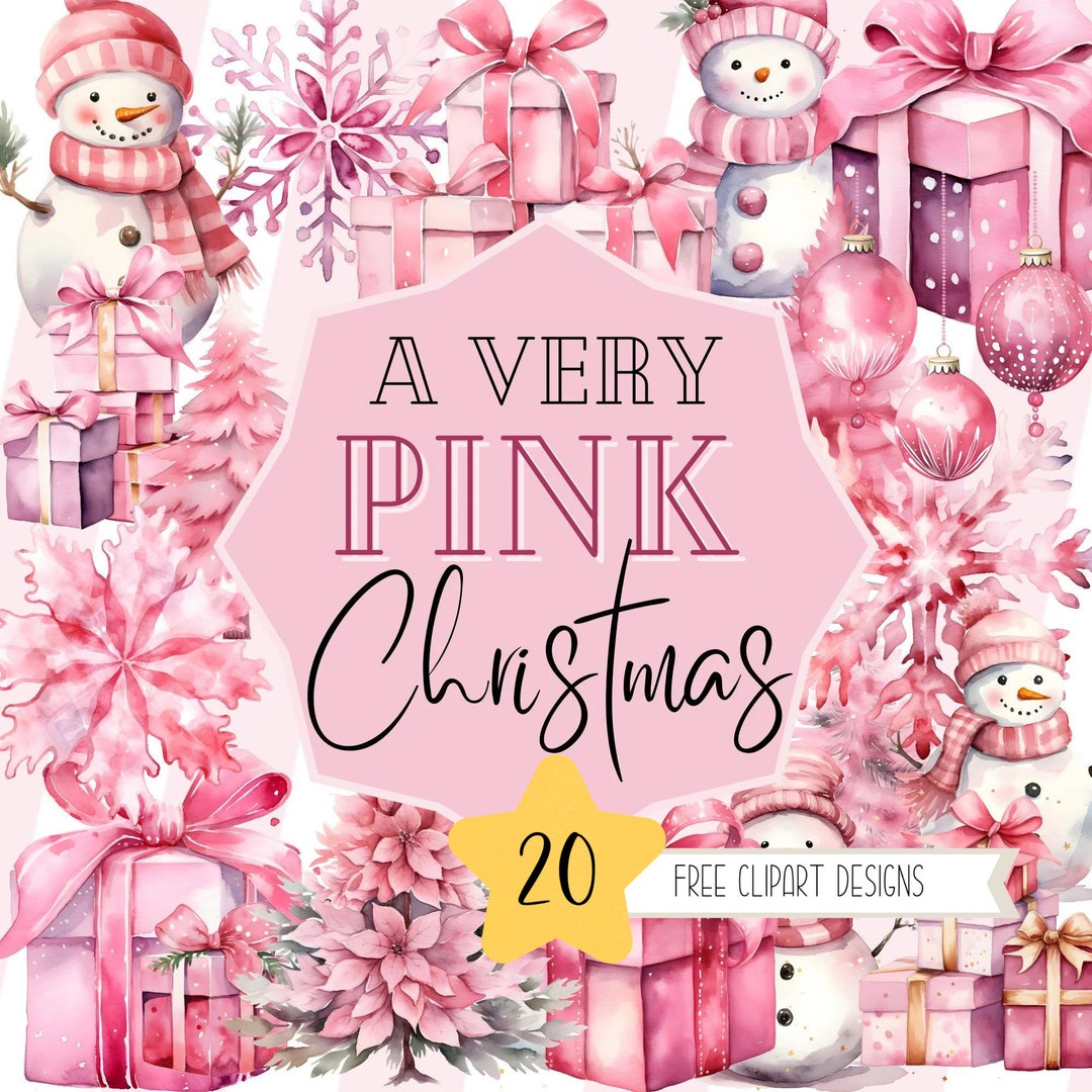 Premade Pink Christmas Clipart Pink Winter Clip Art - Etsy UK