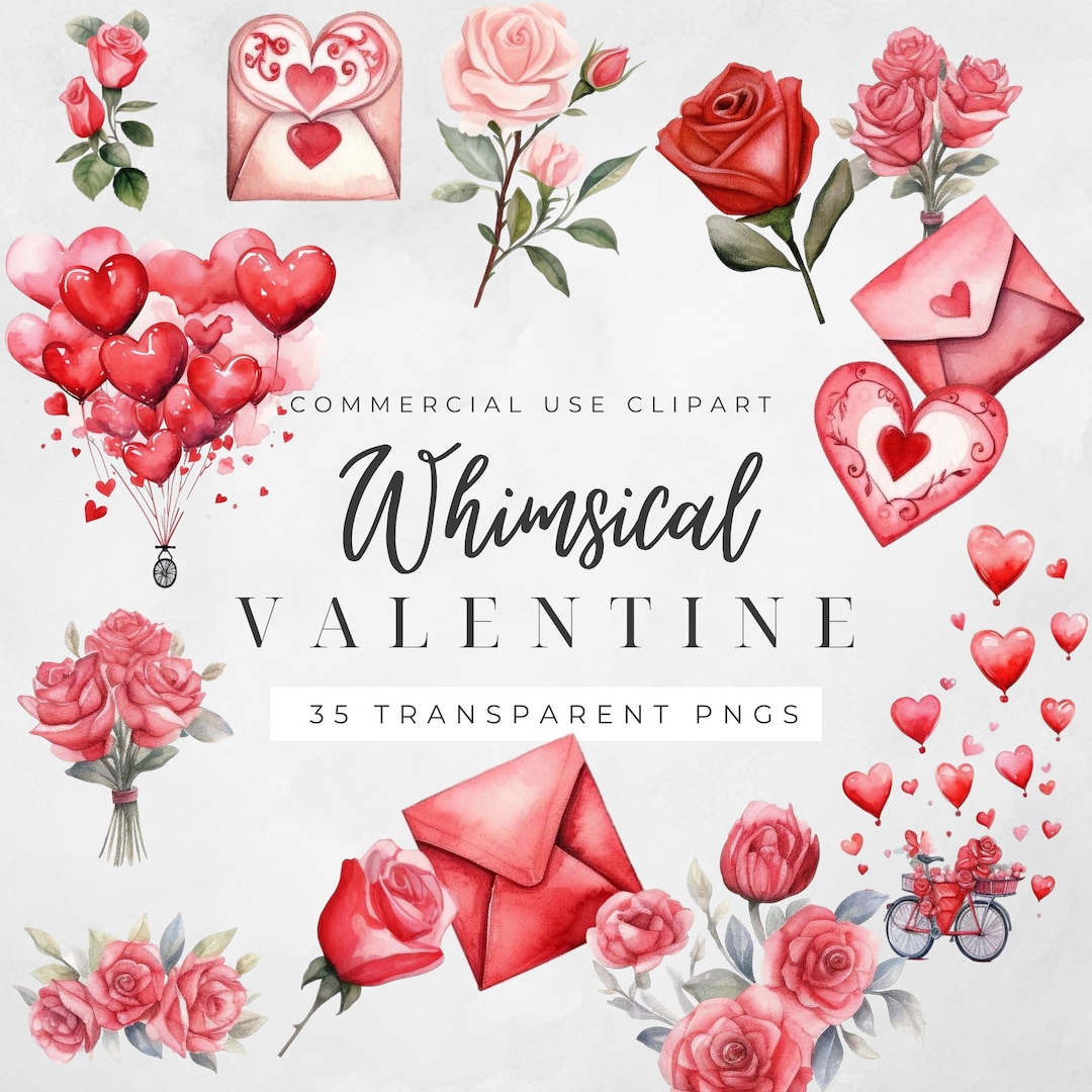 Valentines Day Clipart Valentine PNG Digital Download Heart Clipart ...