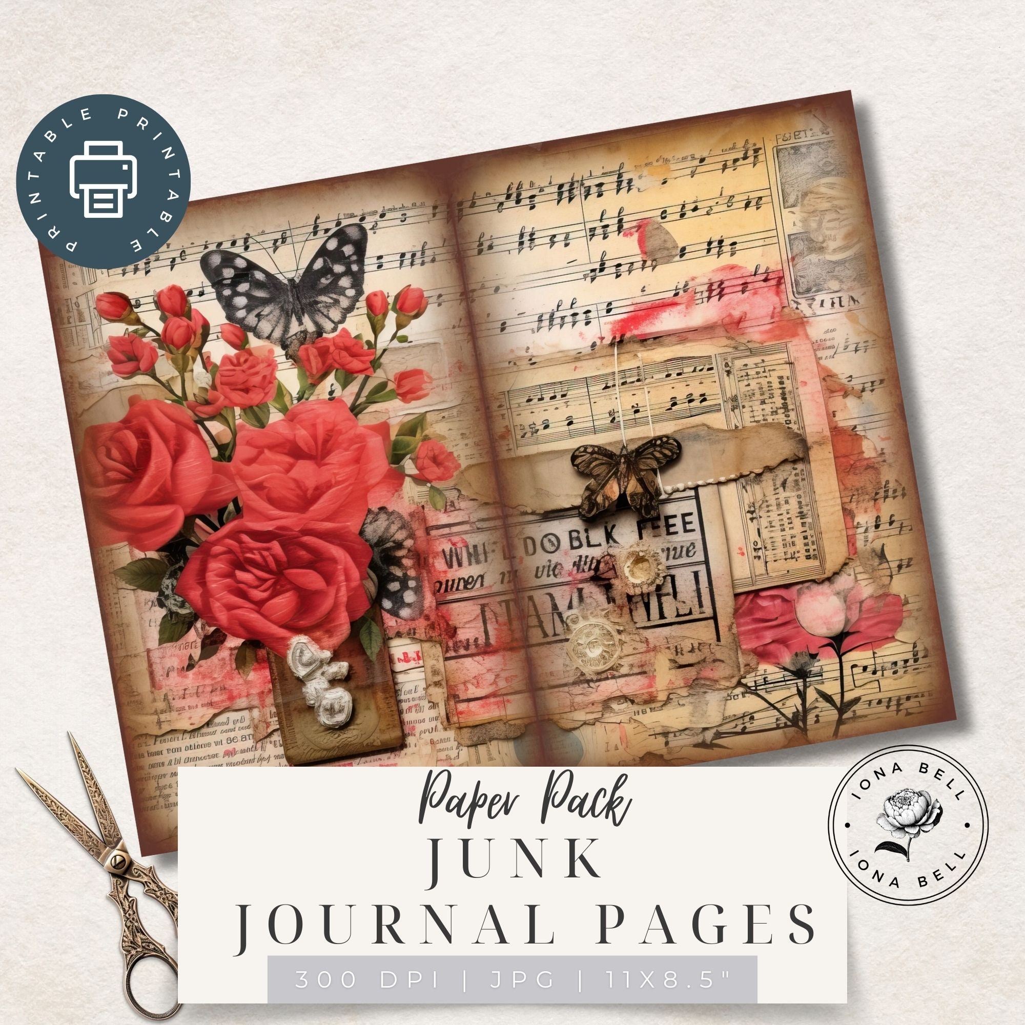 Valentines Day Junk Journal Kit, Valentines Junk Journal Pages, Love ...