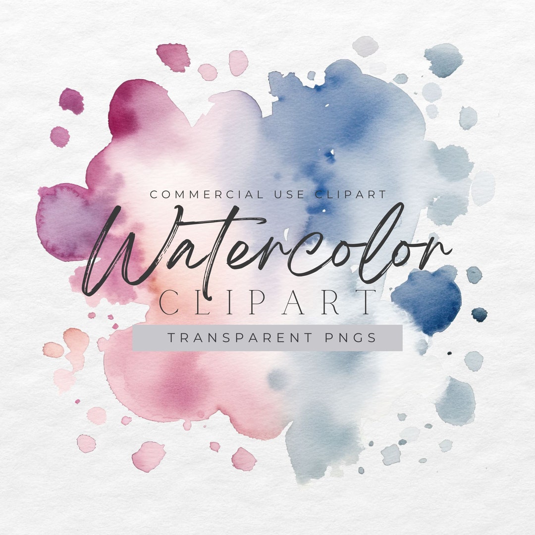 Muted Watercolor Textures, Digital Art Clip Art Pack, Clipart Pink ...