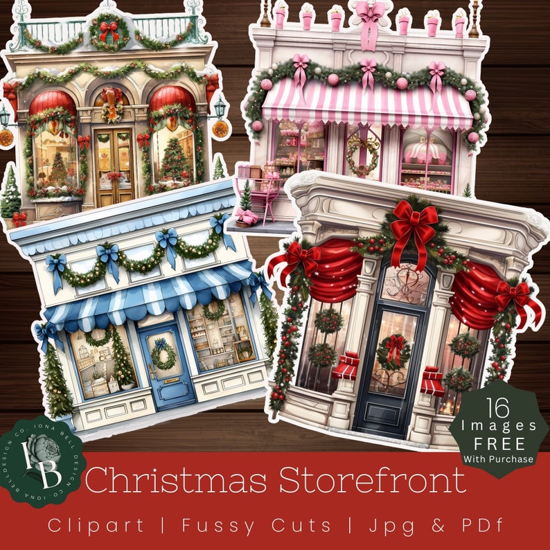 Christmas Storefront Clipart Junk Journal Christmas Shop Clipart ...