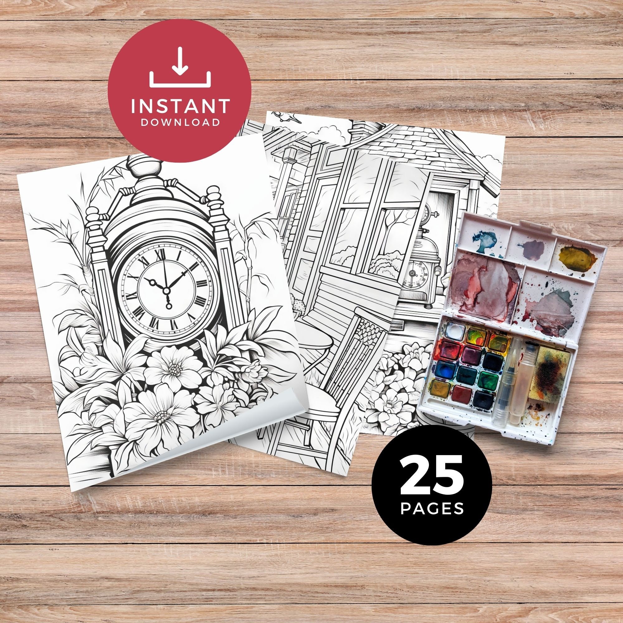 Adult Coloring Book, Digital Coloring, Cute Coloring Book, Adult ...