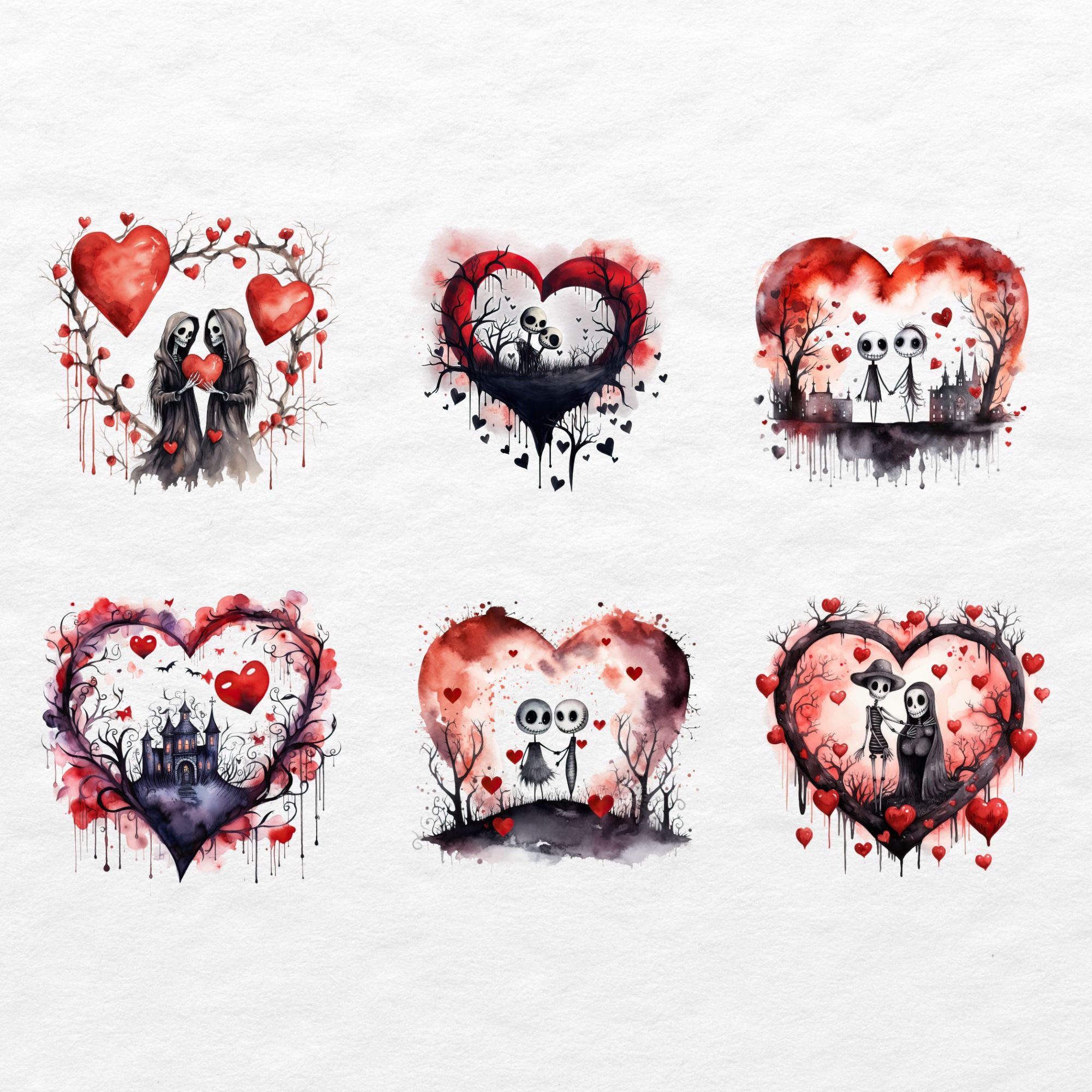 Spooky Valentine Clipart, Valentine Ghost Png, Gothic Clipart, Horror ...
