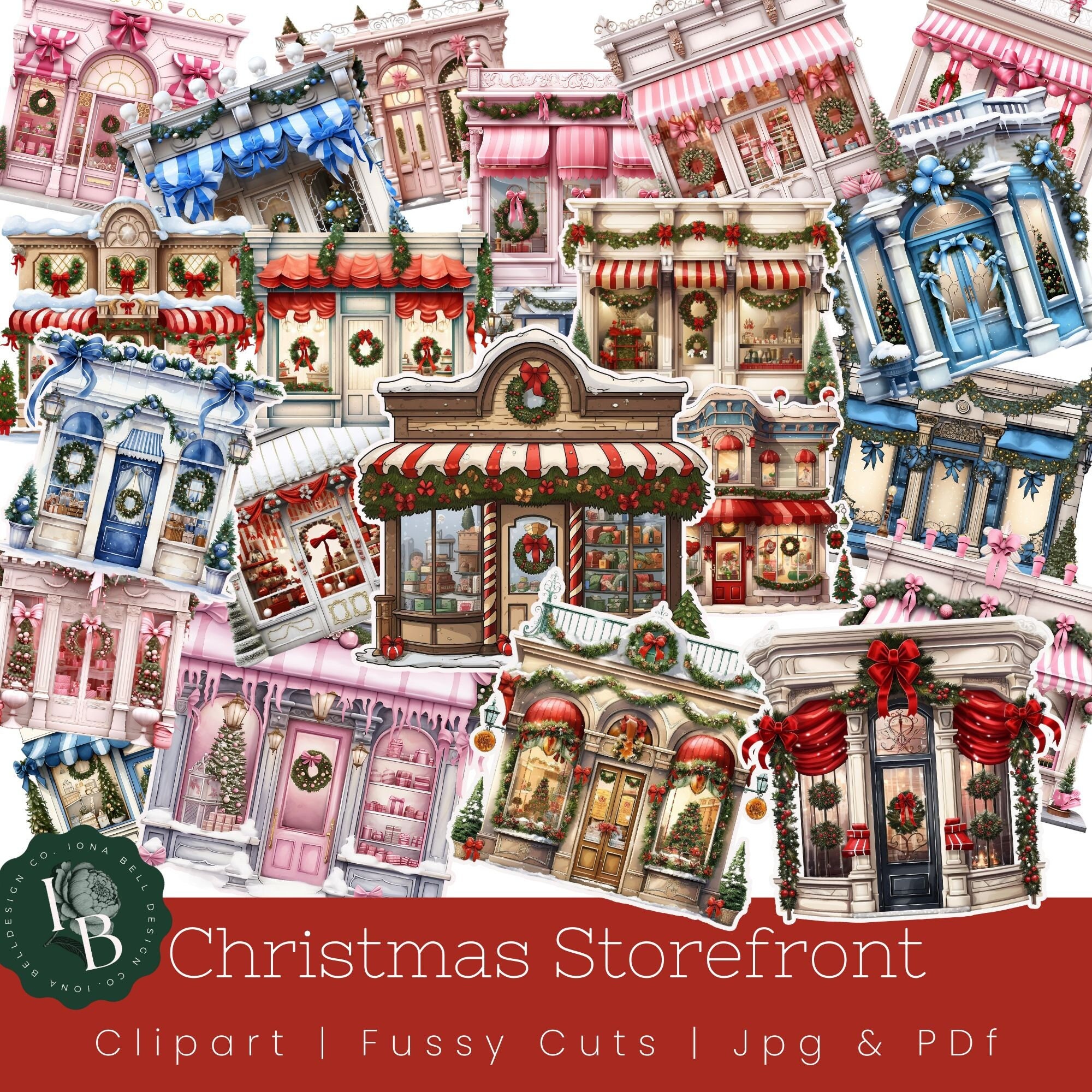 Christmas Storefront Clipart Junk Journal Christmas Shop Clipart ...