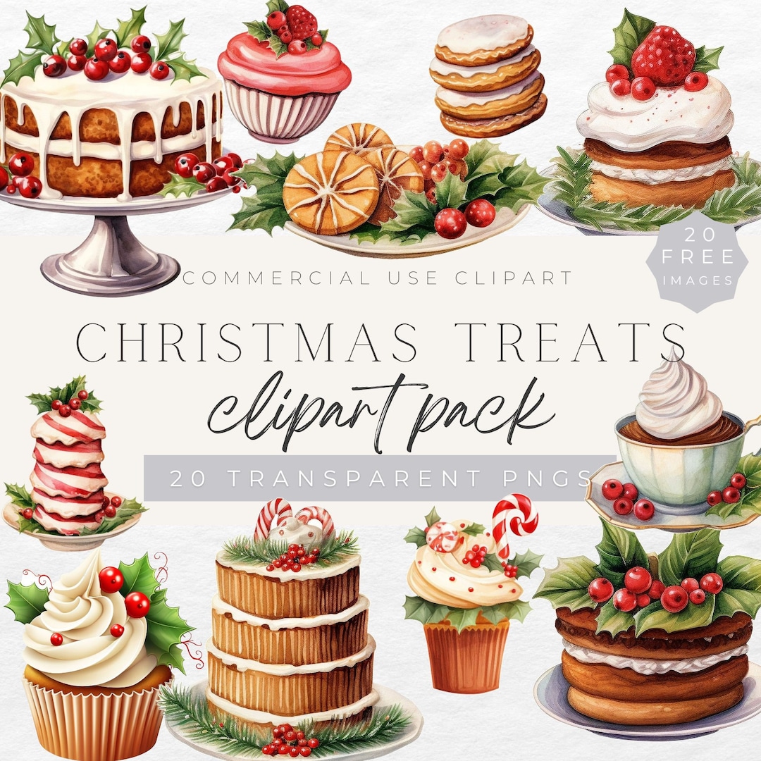 Christmas Sweet Treats Clipart Christmas Sweets Clip Art - Etsy