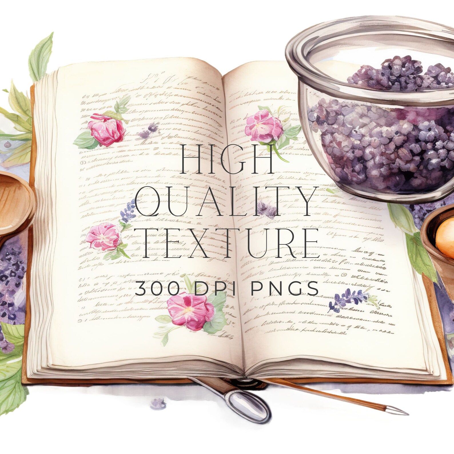 Recipe Book Clipart, Cooking Clipart, Baking Clipart, Watercolor ...