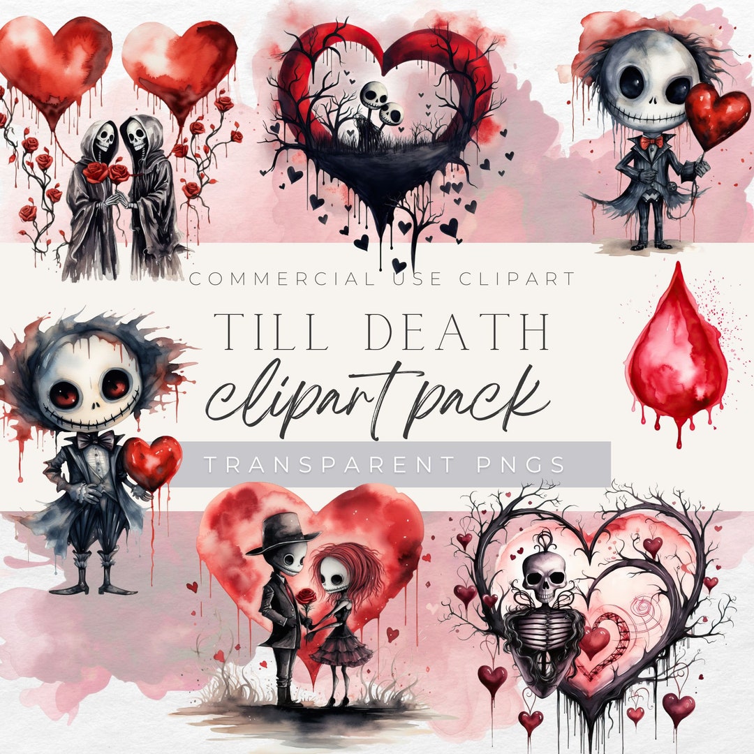 Spooky Valentine Clipart, Valentine Ghost Png, Gothic Clipart, Horror ...