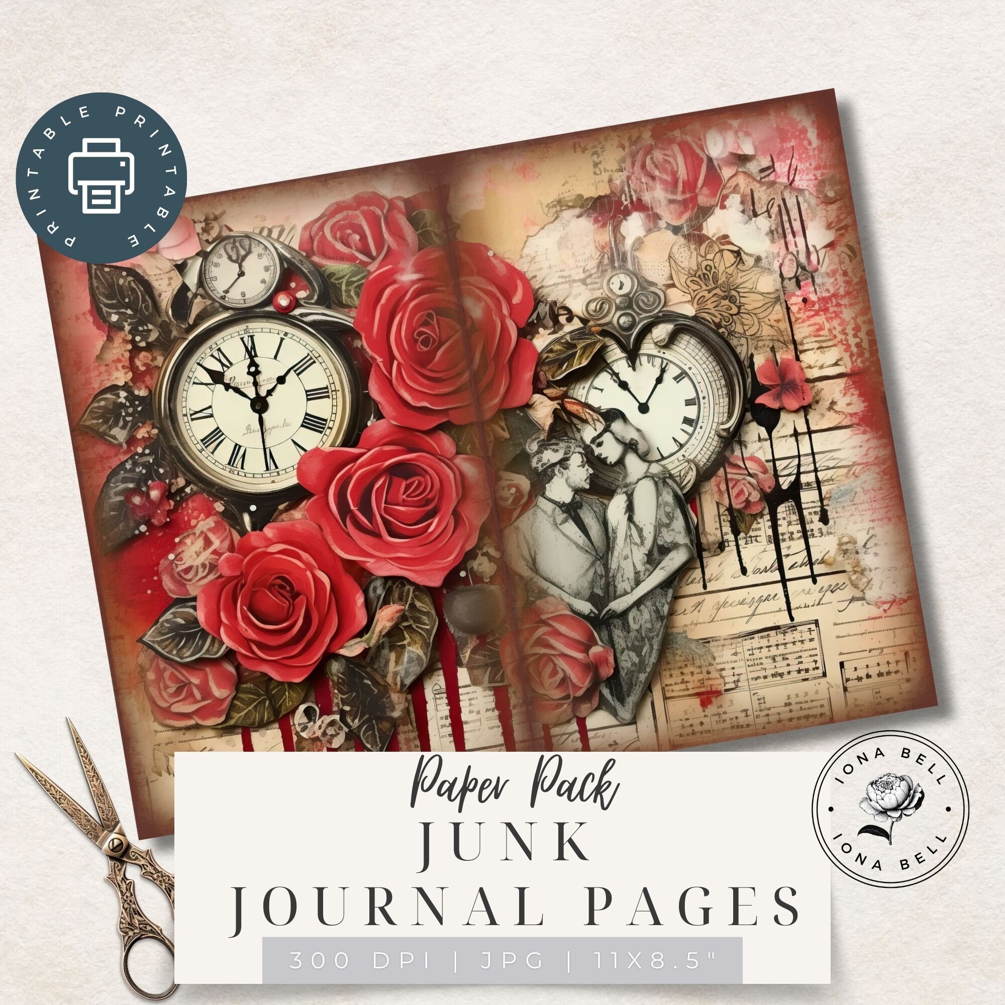 Valentines Day Junk Journal Kit, Valentines Junk Journal Pages, Love ...