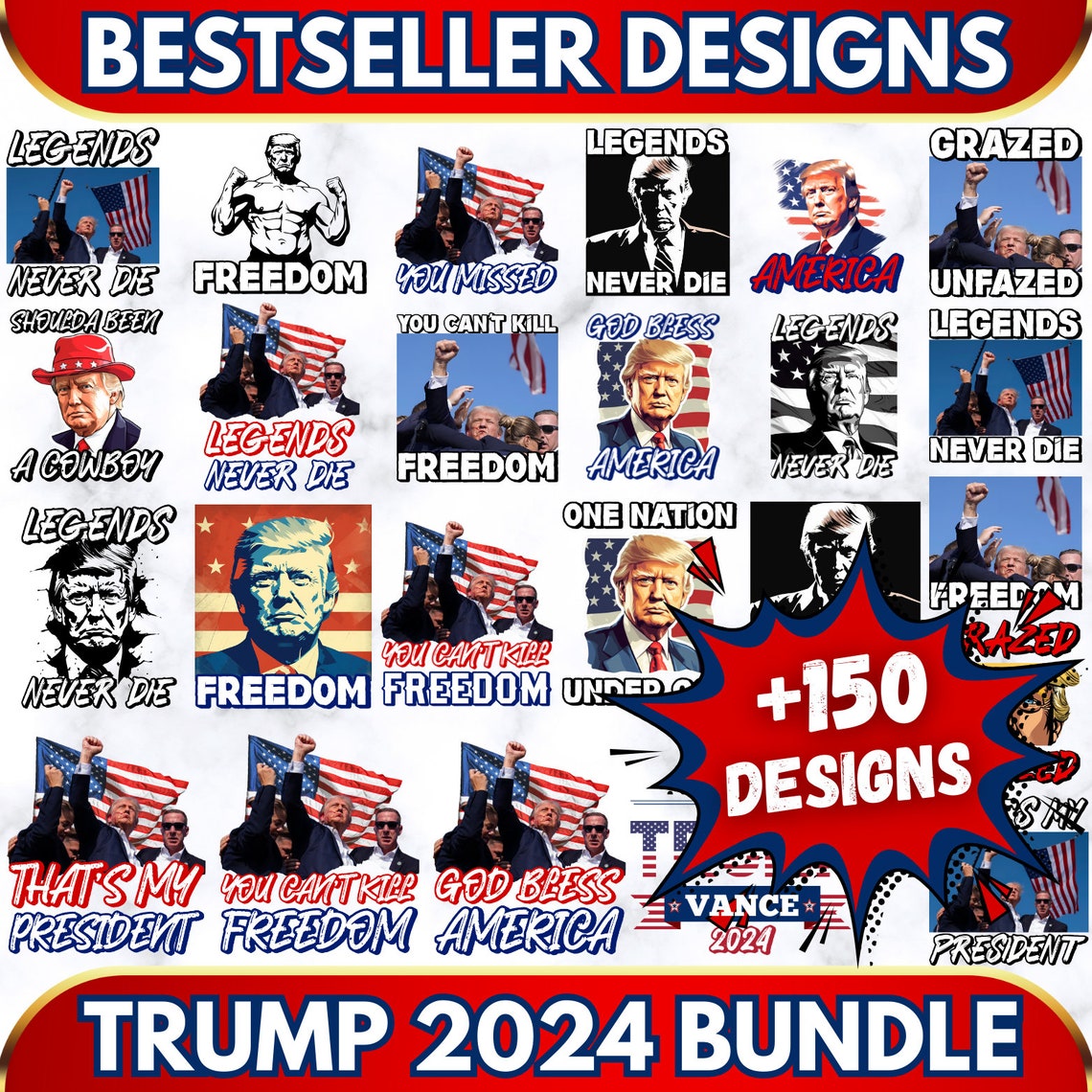 Trump 2024 SVG Bundle, Trump Fight, Election 2024, Republican Png ...