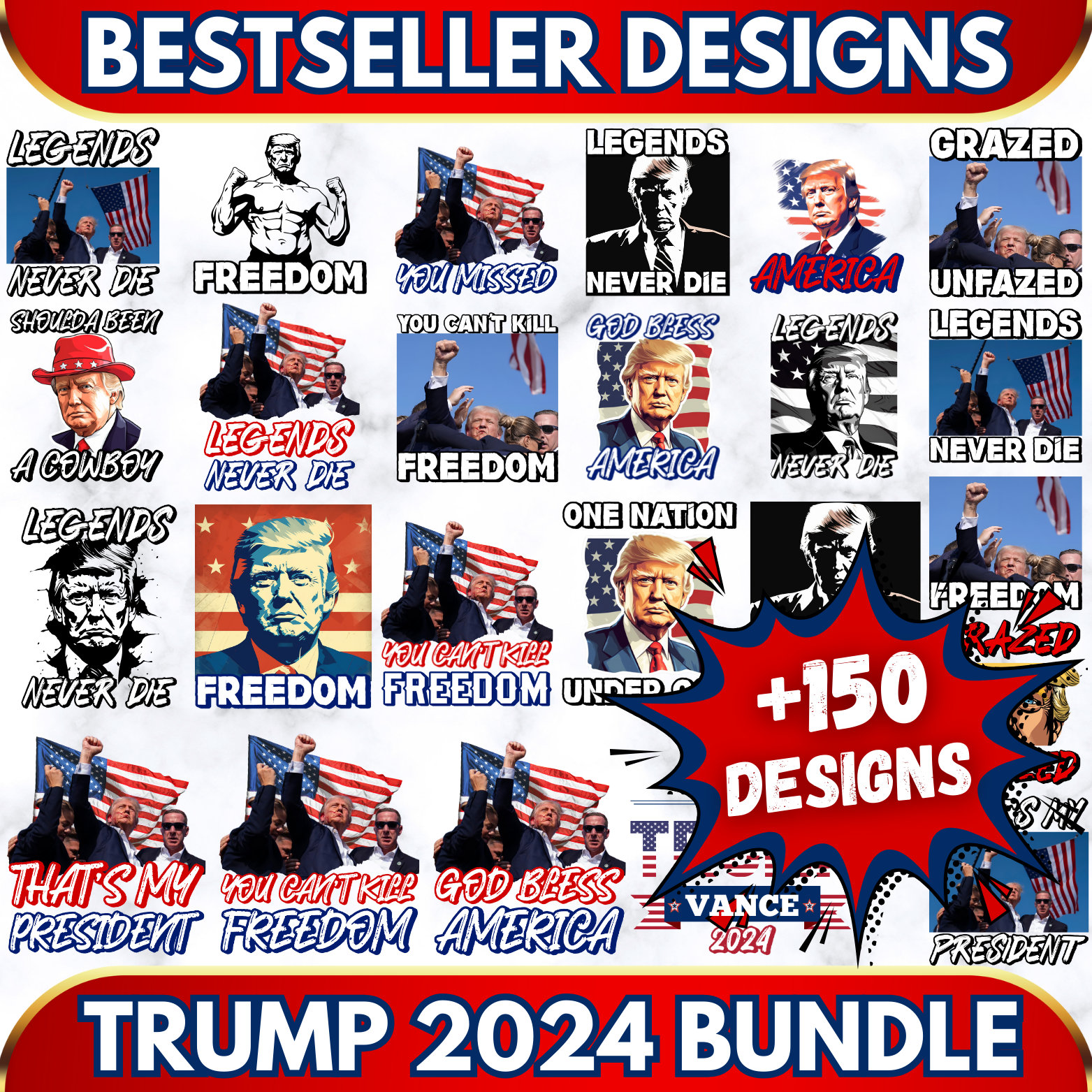 Trump 2024 SVG Bundle, Trump Fight, Election 2024, Republican Png ...