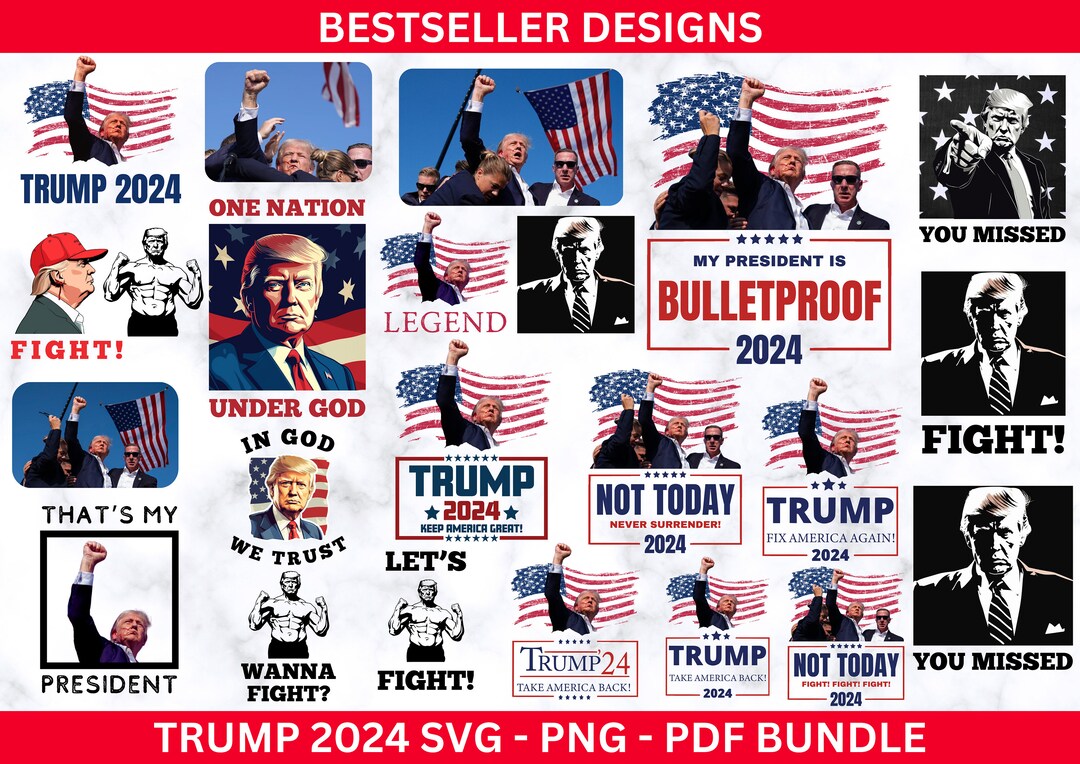 Trump 2024 SVG Bundle, Trump Fight, Election 2024, Republican Png ...