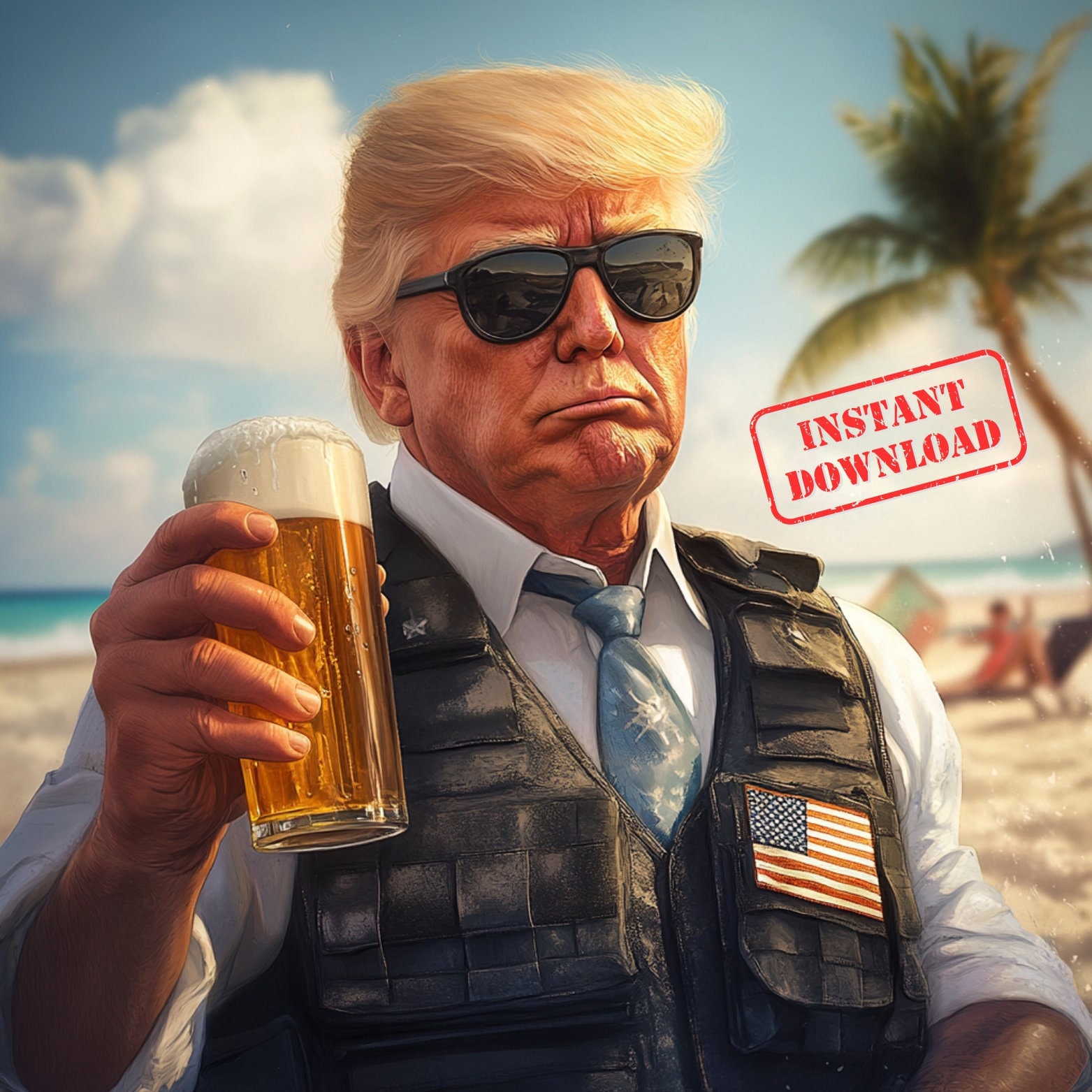 Funny Trump PNG With Beer - Cool Trump Photo for Sublimation - Instant ...