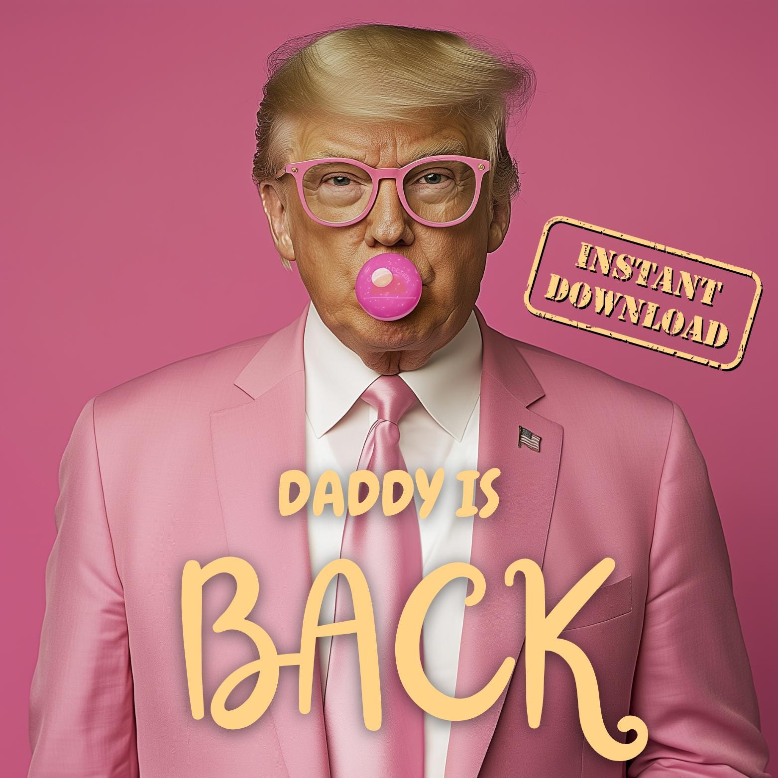 Trump Daddy is Back PNG - Cool Trump Photo for Sublimation & Print ...