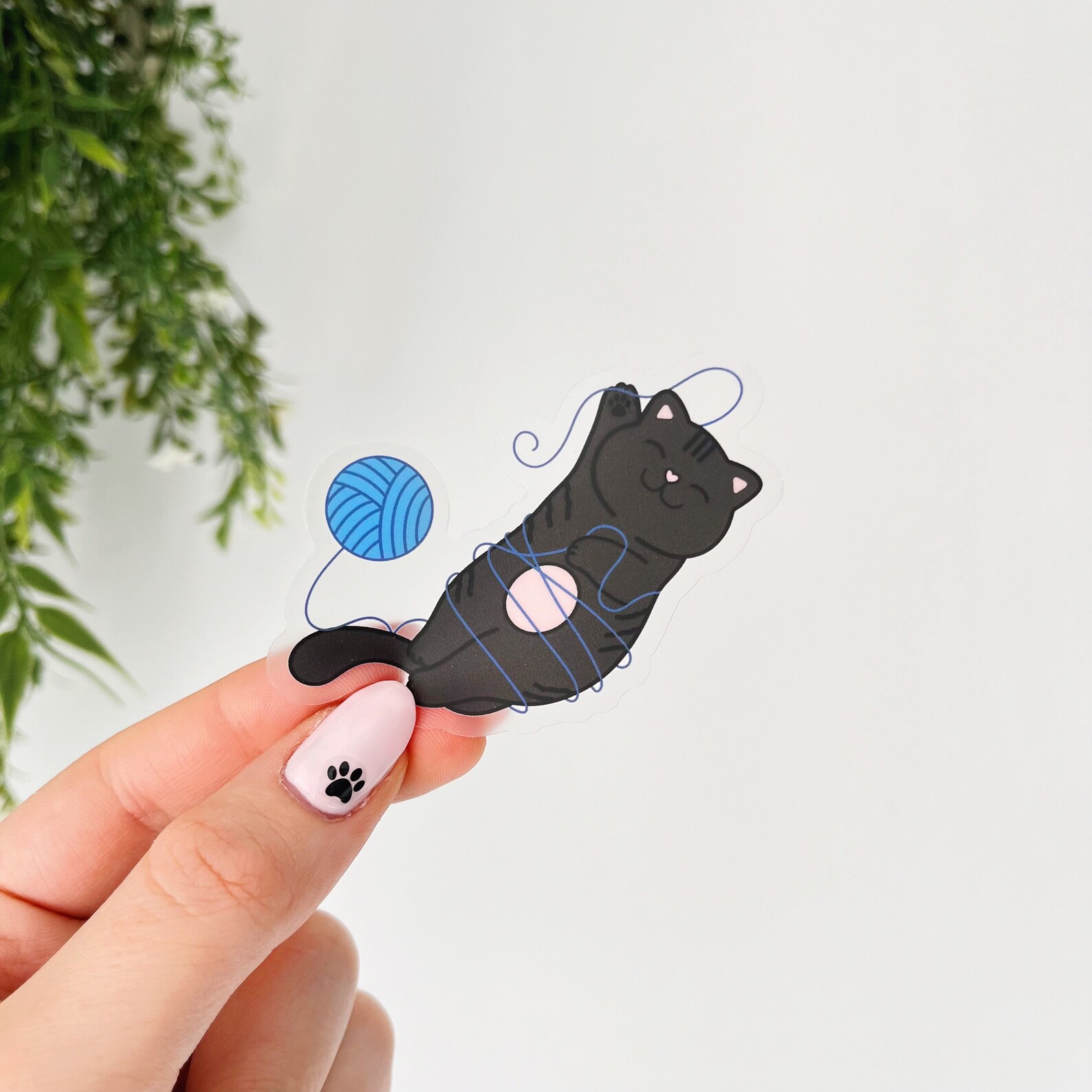 Cat Yarn Sticker, Orange Cat Sticker, Black Cat Sticker, Funny Cat ...