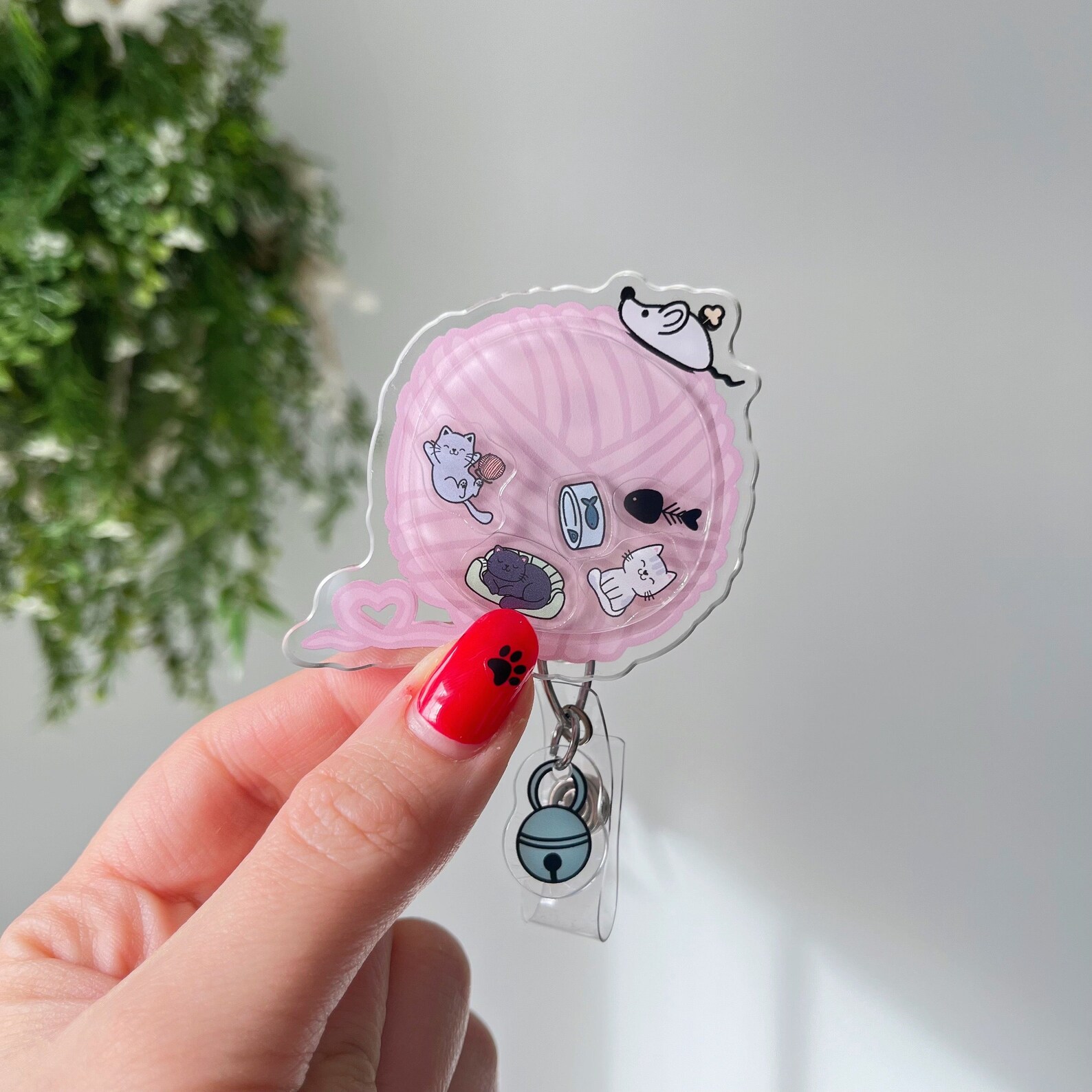 Cat Shaker Badge Reel, Cute Cat Inspired Badge Reel, Shaker Badge ...