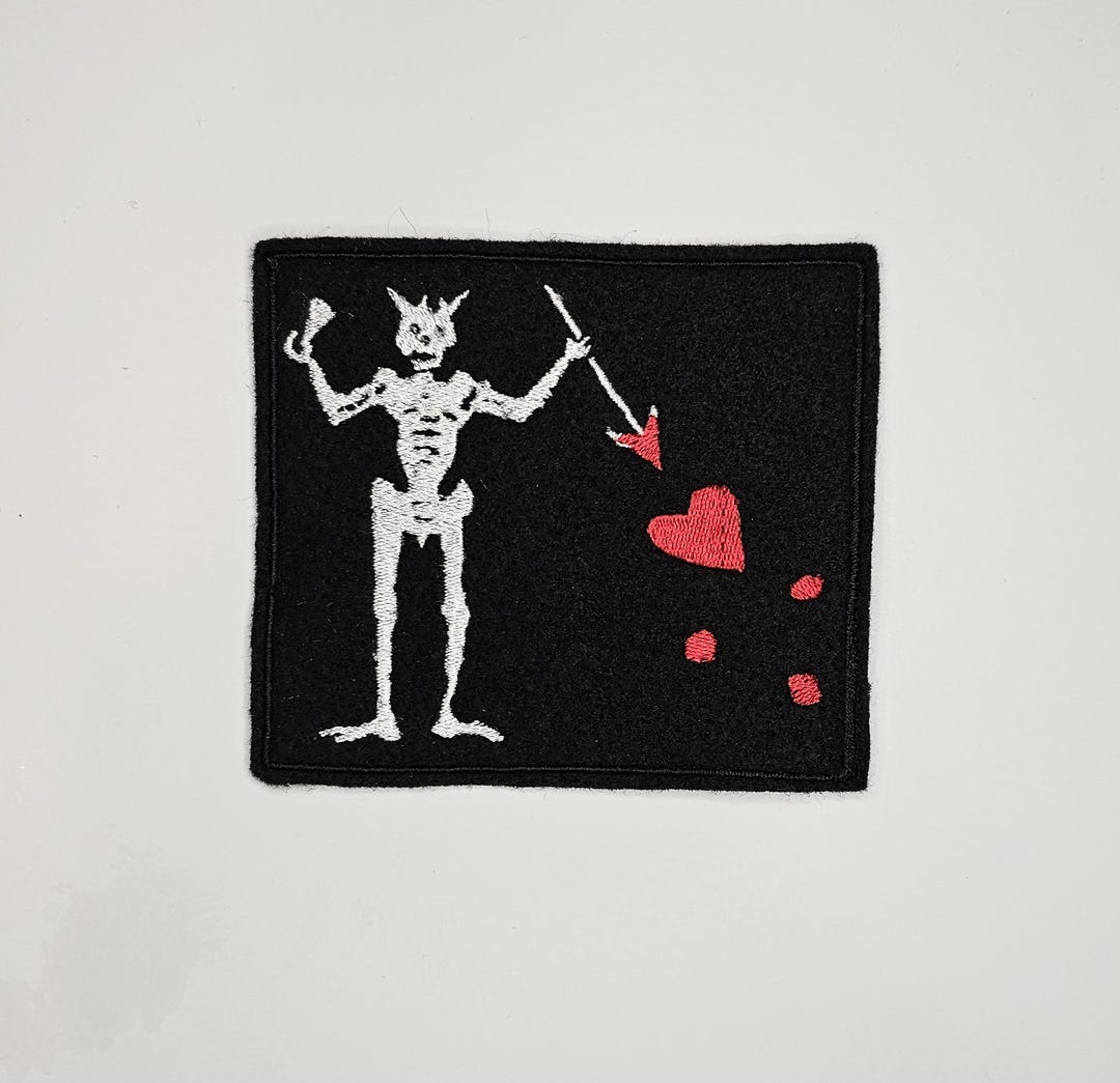 Blackbeard Flag Embroidered Sew-on/diy Patch - Etsy