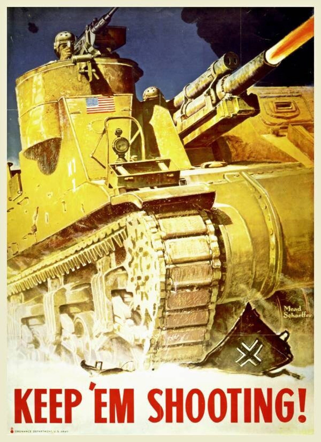 Keep 'em Shooting 1943 Vintage 40s US Army Tank WW2 World War II 2 ...