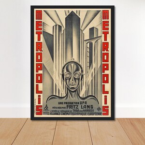 Metropolis 1927 Vintage 20s German Poster Sci-fi Fritz Lang Print Film Movie A Size Premium ...