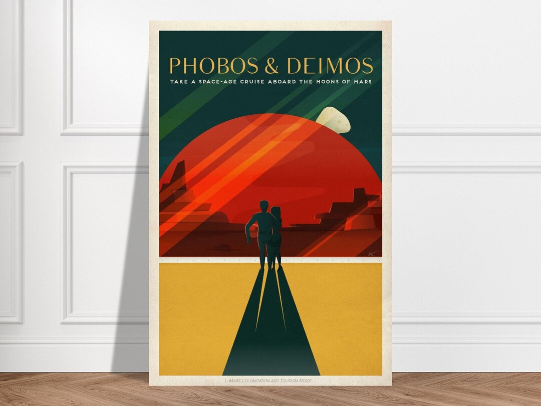 Phobos and Deimos Mars Travel Poster Picture Print Spacex Elon - Etsy
