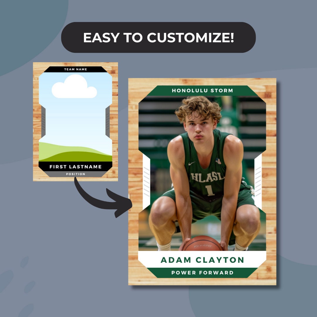 Custom Basketball Card, Canva Template, Sports Trading, Easy Edits ...