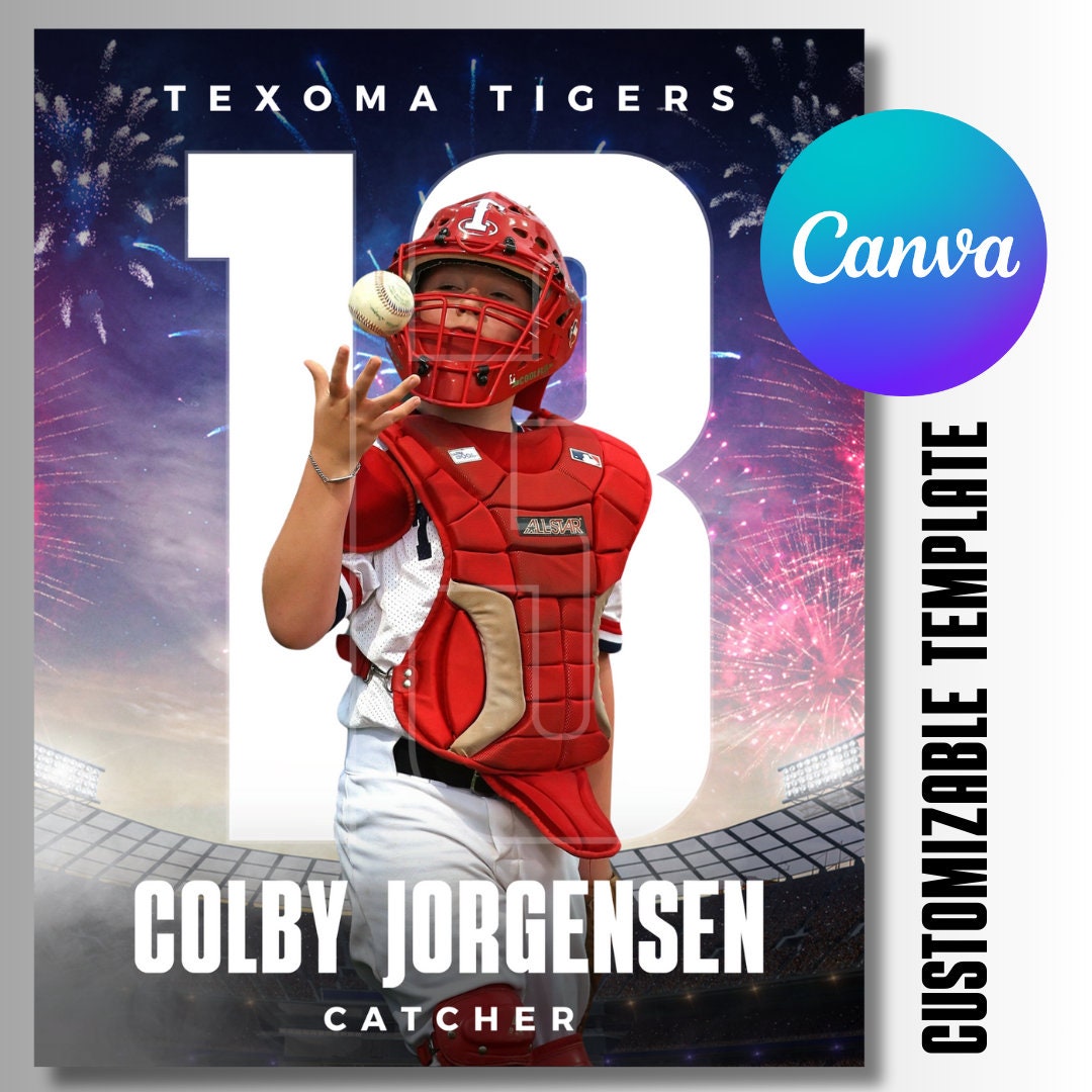 Canva Sports Poster Template Editable Digital Background Any - Etsy