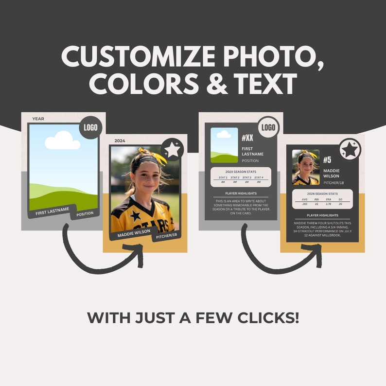 Custom Baseball Card Template Canva, Create Your Own, Trading Card ...