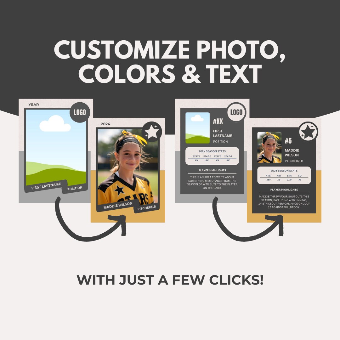 Custom Baseball Card Template Canva, Create Your Own, Trading Card ...
