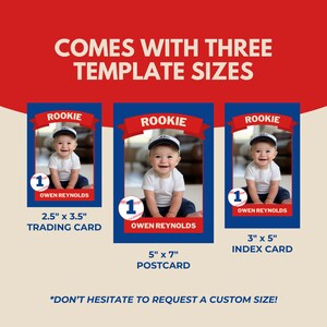 Baby Rookie Card Template, Canva Baseball Edit, Personalized One Year ...
