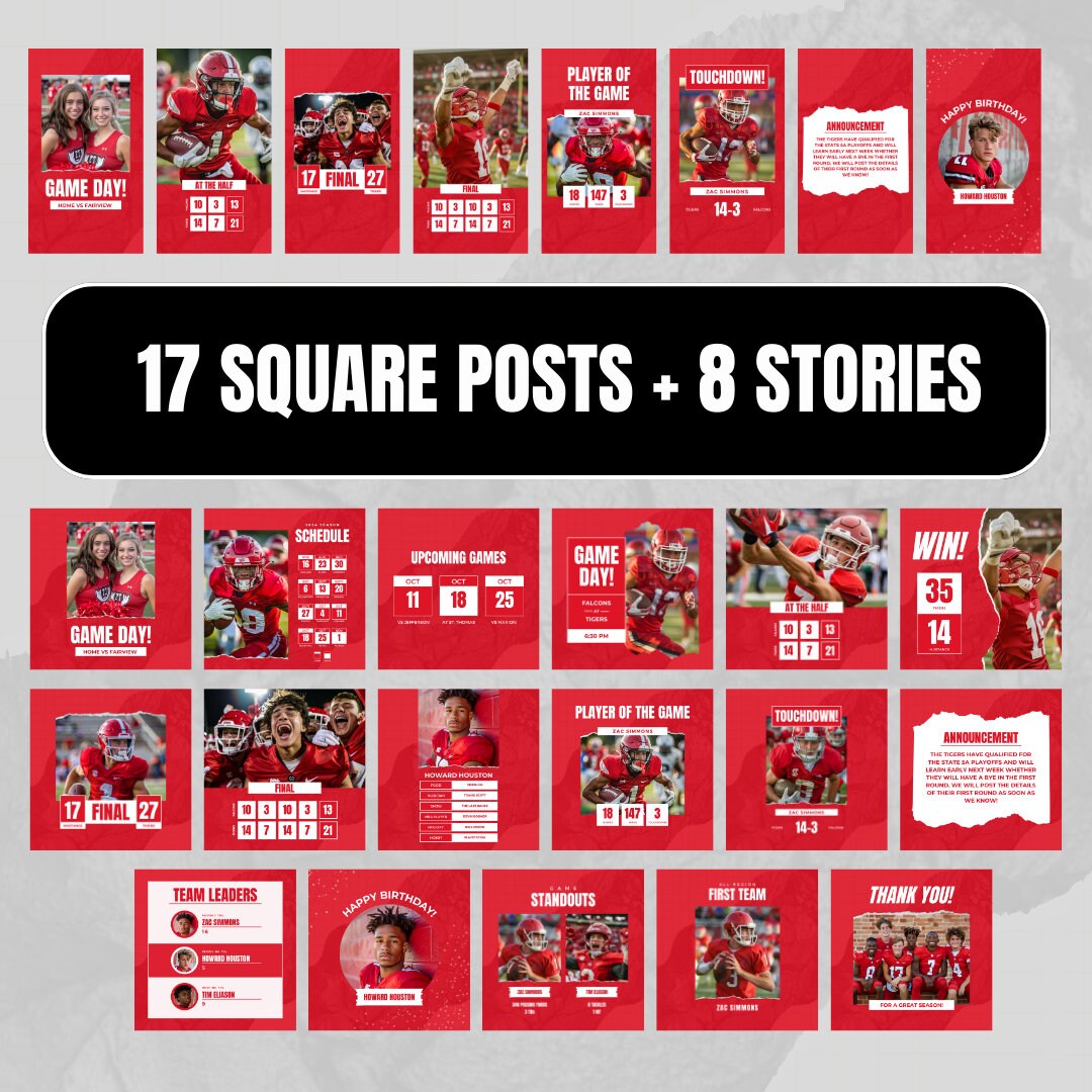 Football Social Media Canva Templates, Instagram and Facebook, All You ...