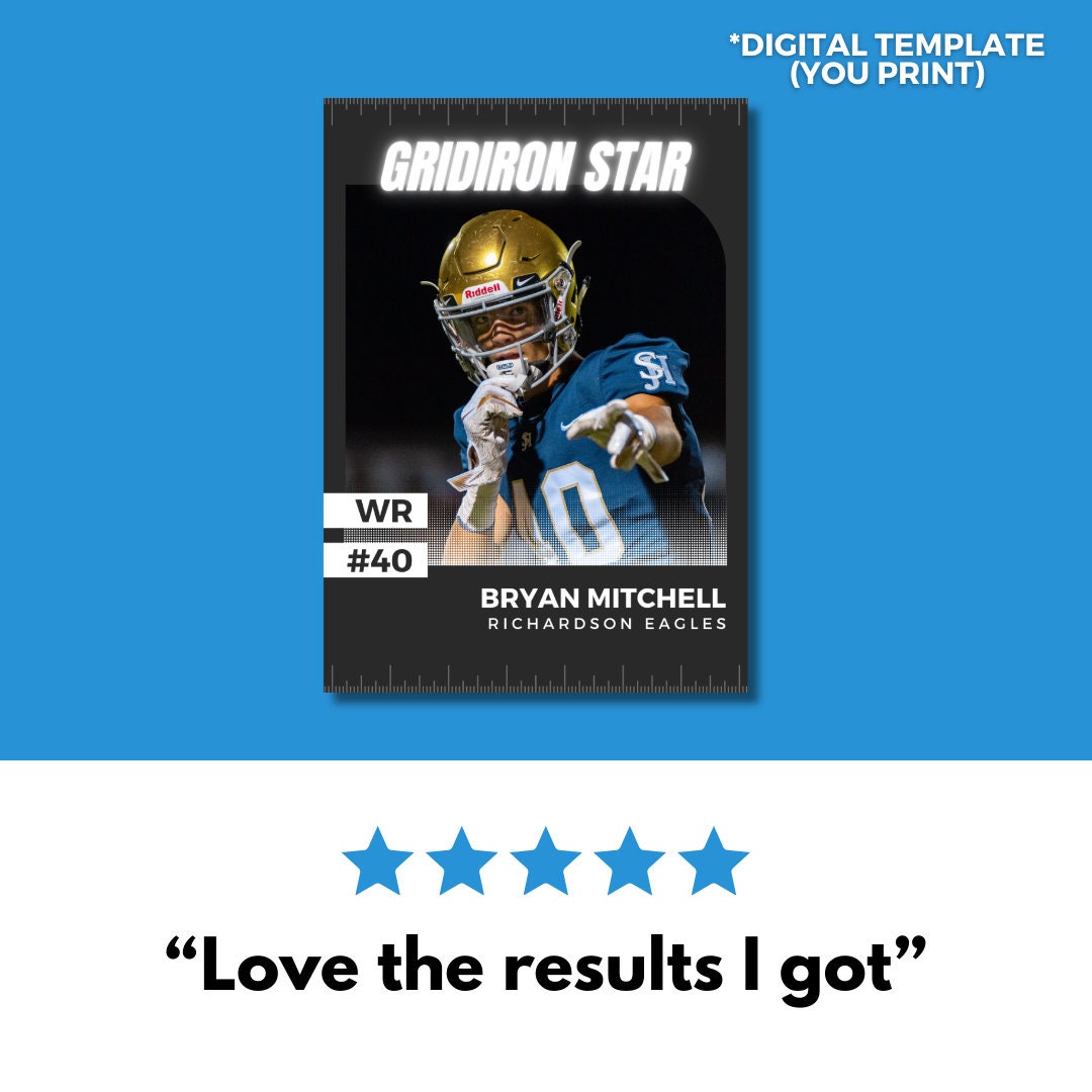 Football Card Custom, Create Your Own, Sports Trading Card, Editable ...