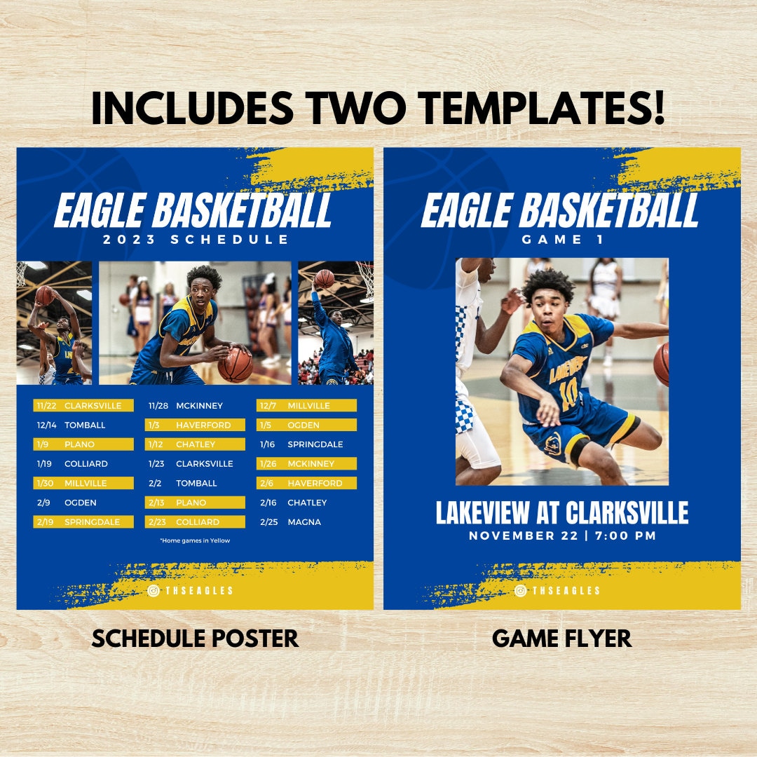 Basketball Schedule & Gameday Flyer Template (canva Editable) - Etsy