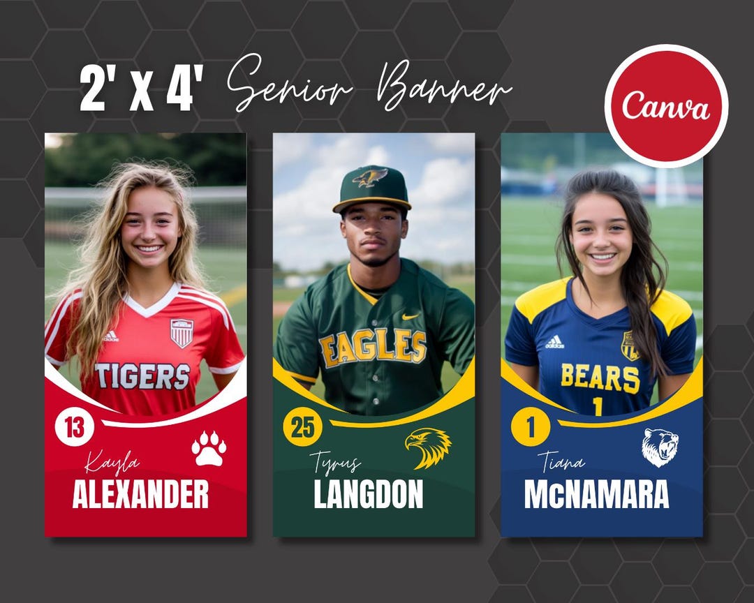Senior Athlete Banner: Customizable Canva Template (digital Download ...