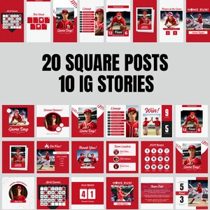 Baseball Canva Templates, Social Media Kit, Square Posts and Instagram ...