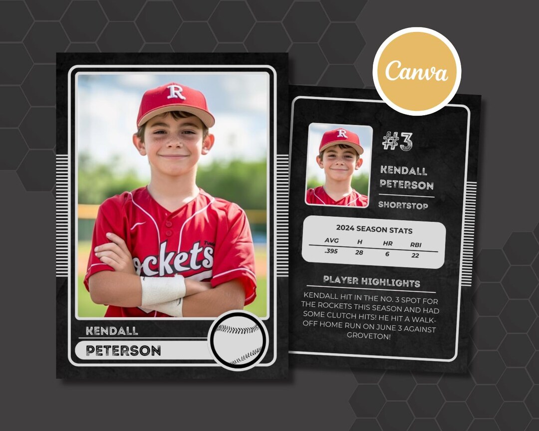 Custom Baseball Card Template: DIY Sports Trading Card (canva) - Etsy