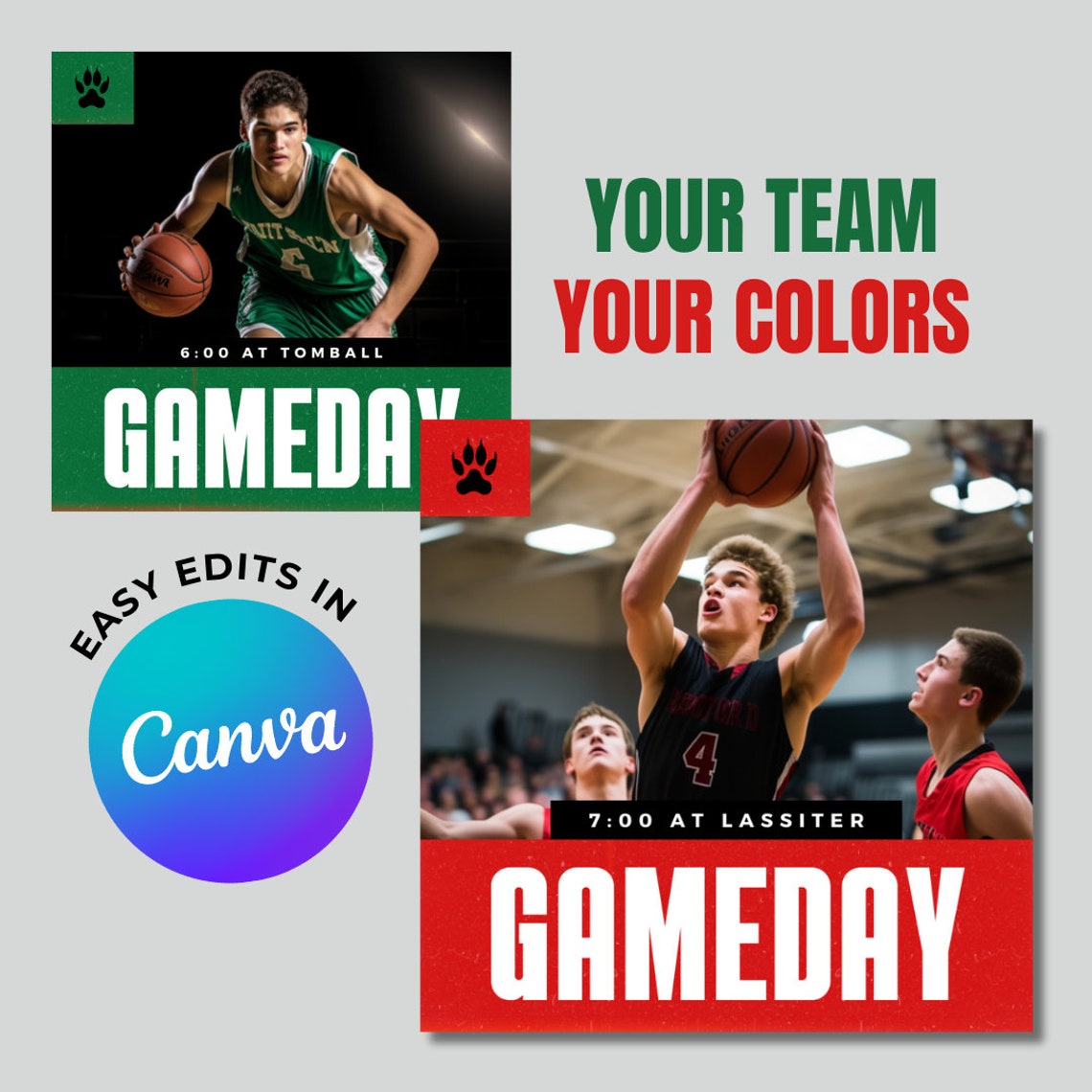 Basketball Canva Templates, Sports Social Media, Team Instagram Posts ...