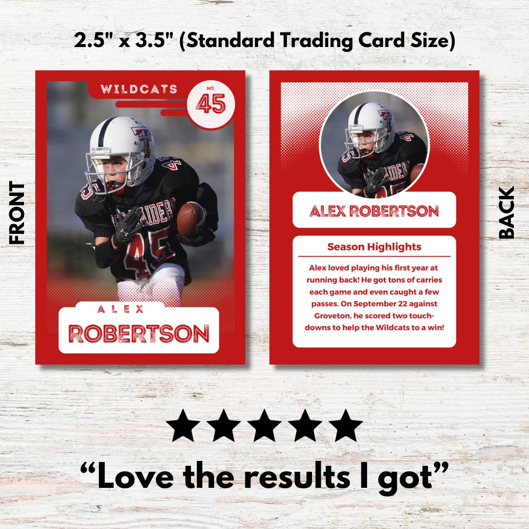 Custom Football Trading Card: Modern Sports Design (canva Template ...