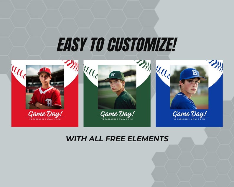 Baseball Softball Game Day Canva Template: Social Media Post (digital ...