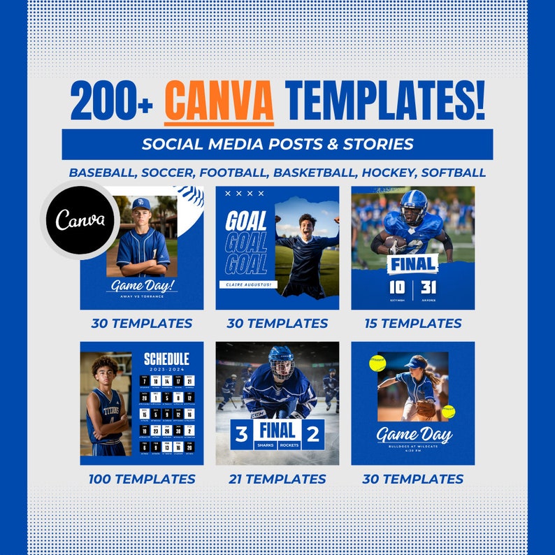 Sports Social Media Canva Templates: Baseball, Soccer, and More ...