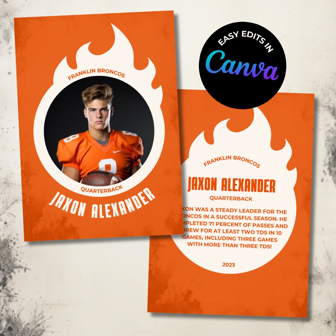 Custom Trading Card Template, Create Your Own Sports, Canva, Gift for ...