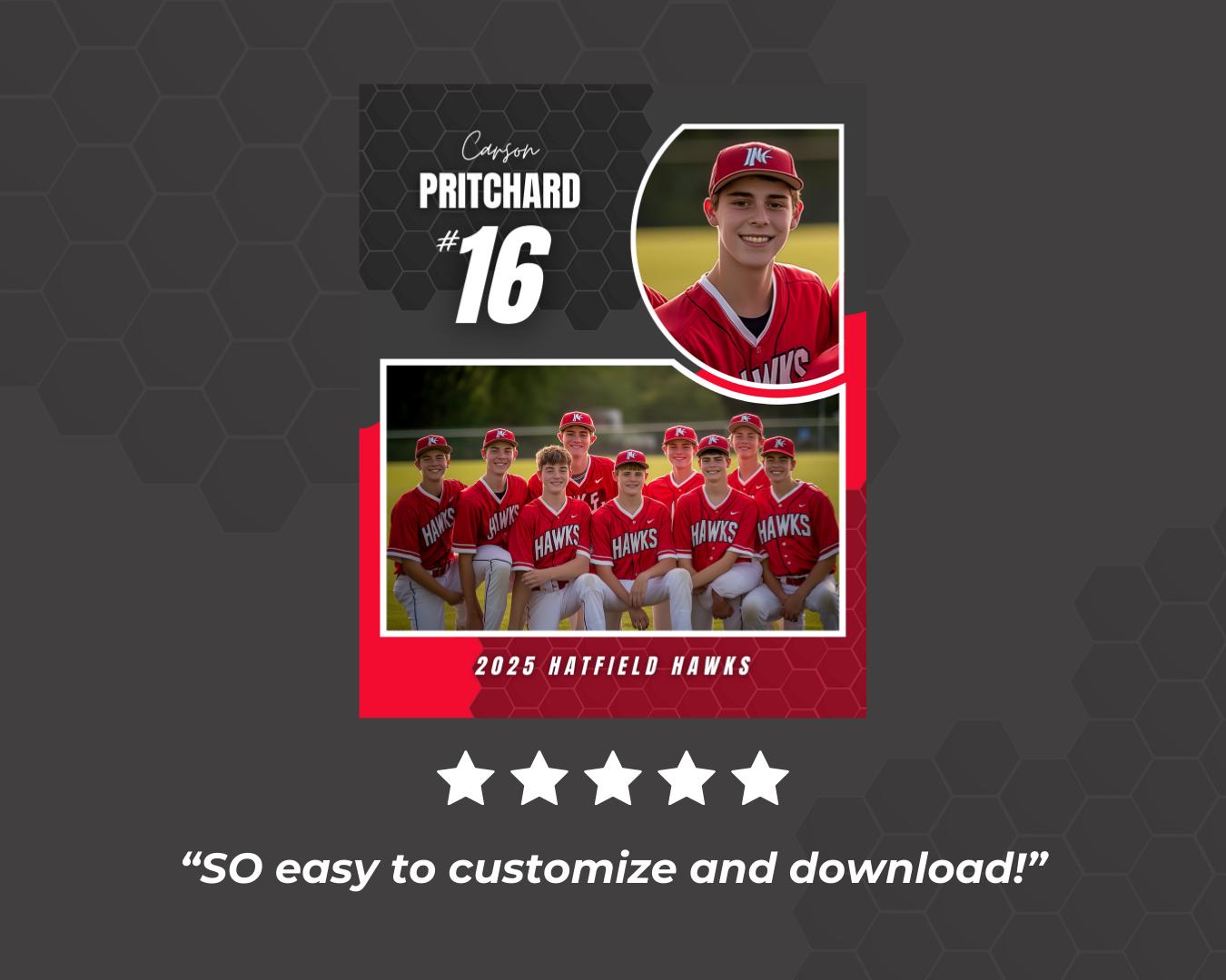 Baseball Softball Memory Mate Template: Canva Team Photo Keepsake ...