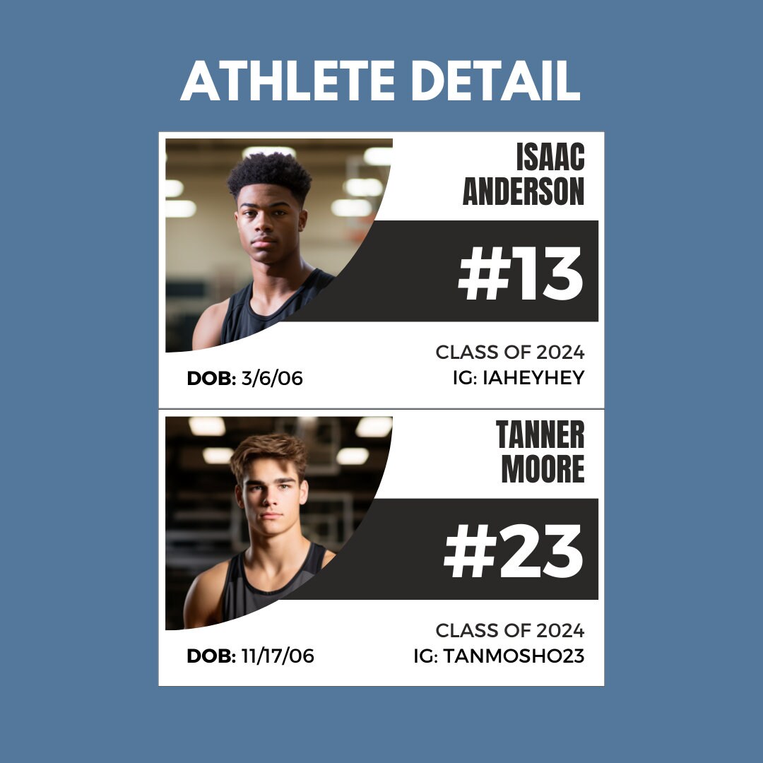Team Recruit Roster Template: Customizable Athlete Profile (canva ...