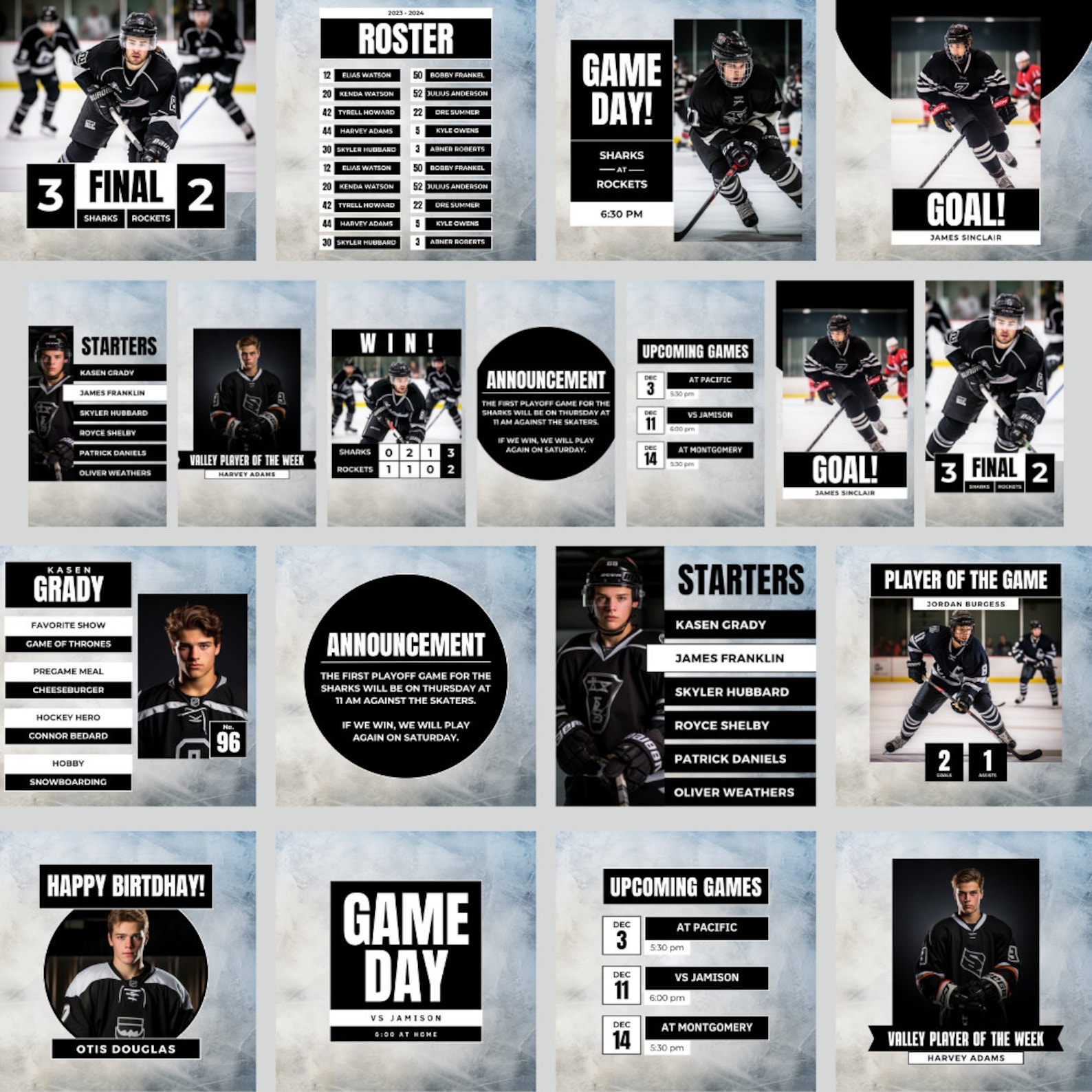 Hockey Canva Templates, Sports Instagram Posts, Team Social Media ...
