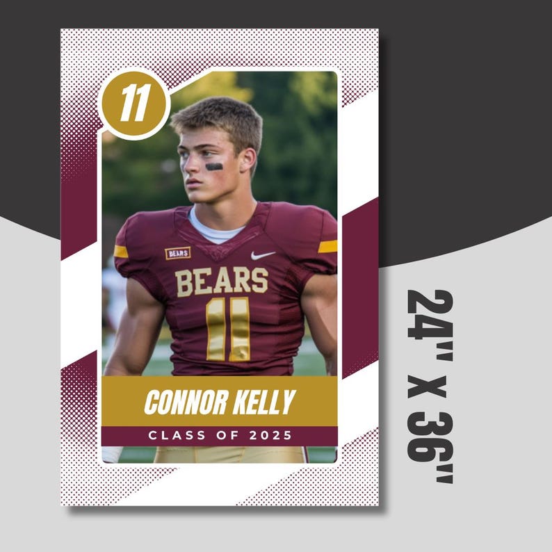 Senior Football Banner: Class of 2025 Canva Template (digital Download ...