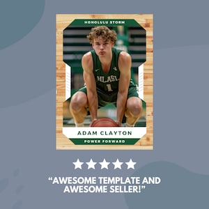 Custom Basketball Card, Canva Template, Sports Trading, Easy Edits ...