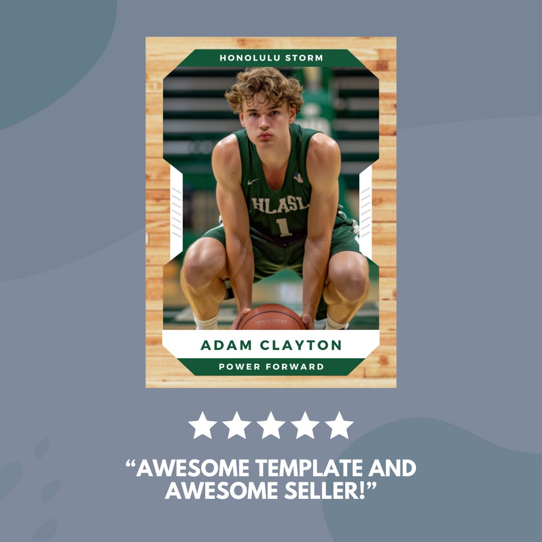 Custom Basketball Card, Canva Template, Sports Trading, Easy Edits ...