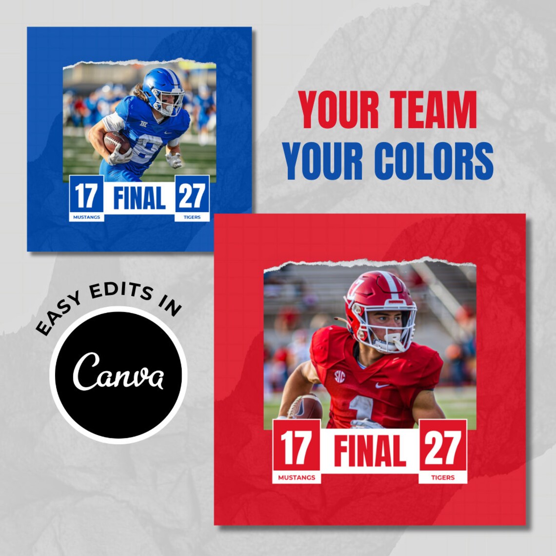 Football Social Media Canva Templates, Instagram and Facebook, All You ...