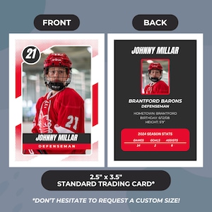 Custom Hockey Card Template: Drag & Drop Canva Design (printable ...