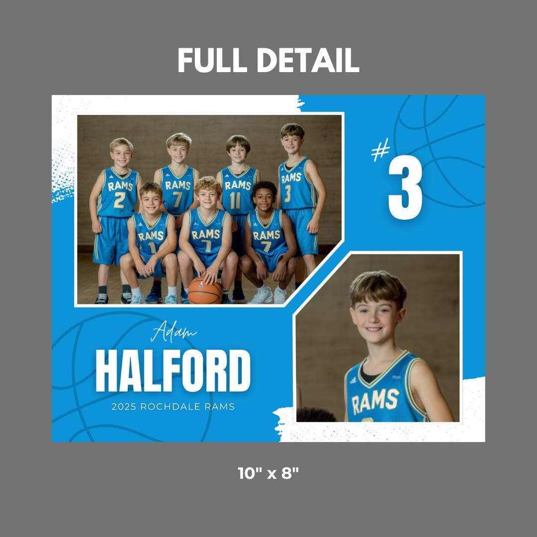 Basketball Memory Mate Canva Template: Custom Team Photo (digital ...