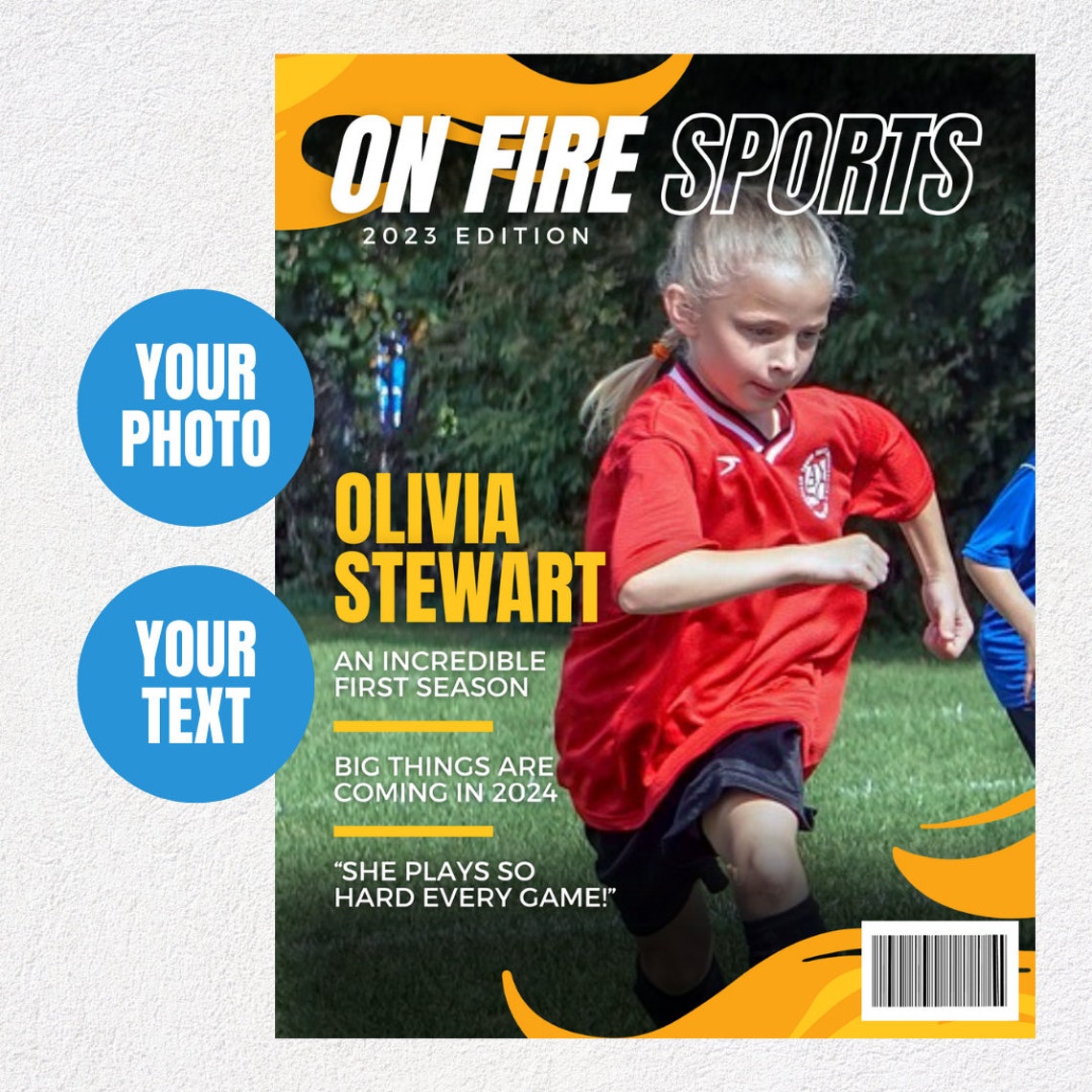 Custom Sports Magazine Cover, Canva Template, Digital Download, Youth ...